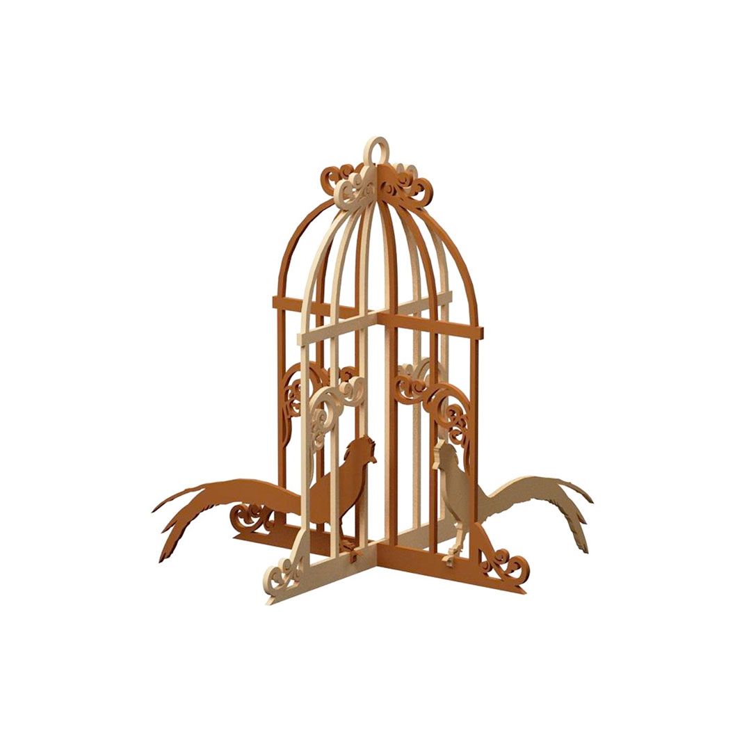 Caged Bird Pair Deco – Aeon Laser USA